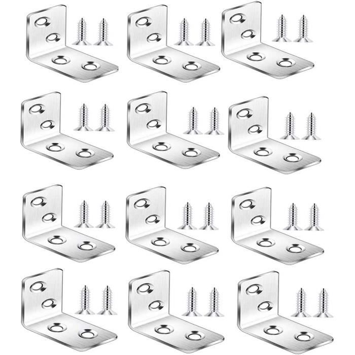 18pcs Équerre Coinbiluer Equerre Angle Acier Inox Fixation 36 Vis ...