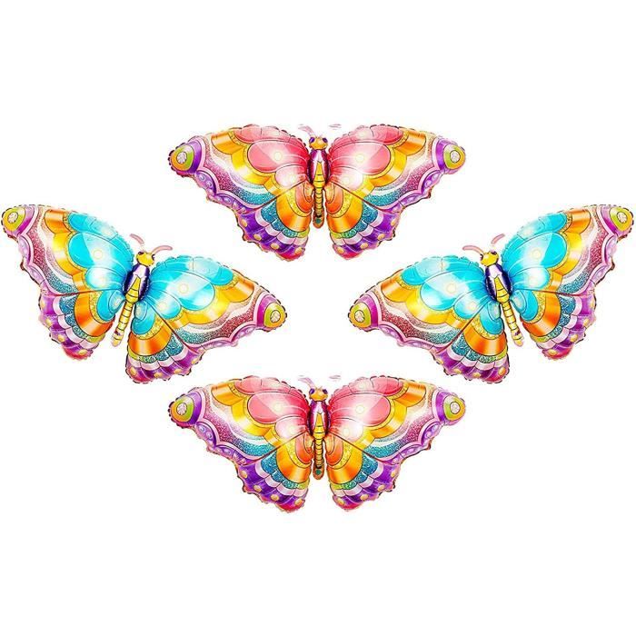 4 Pièces Ballons Papillon Ballons En Papier Aluminium Papillon Ballons ...