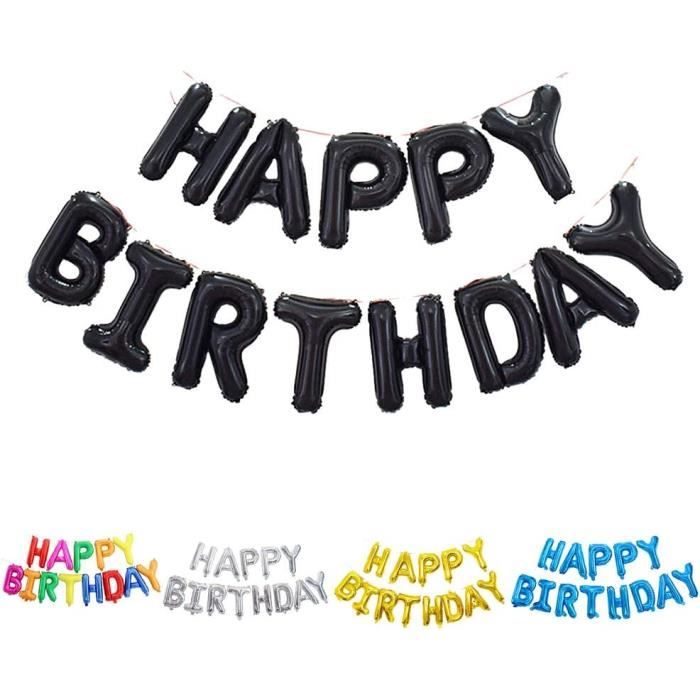 Banderole Joyeux Anniversaire Rouge - Banderole Happy Birthday Ballons ...