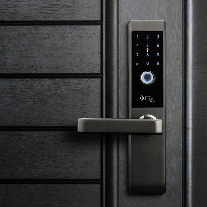 Serrure de porte connectée à codes et badges ou empreintes - Cdiscount ...