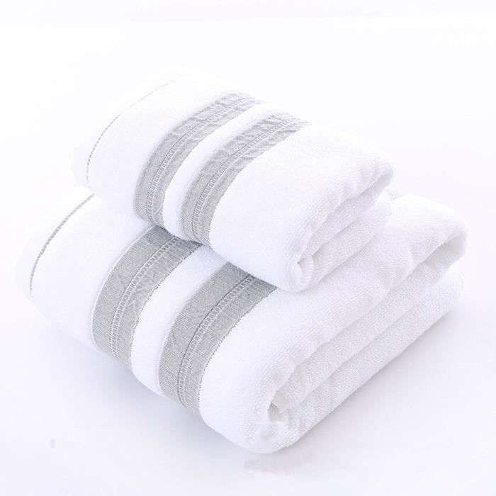 Serviette de bain,Grande serviette de bain et douche en coton,2 pièces ...