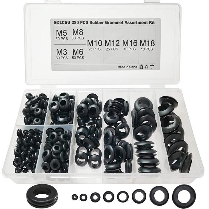 280 Passe Fil Caoutchouc M3/m5/m6/m8/m10/m12/m16 /m18 Joint Rondelle ...