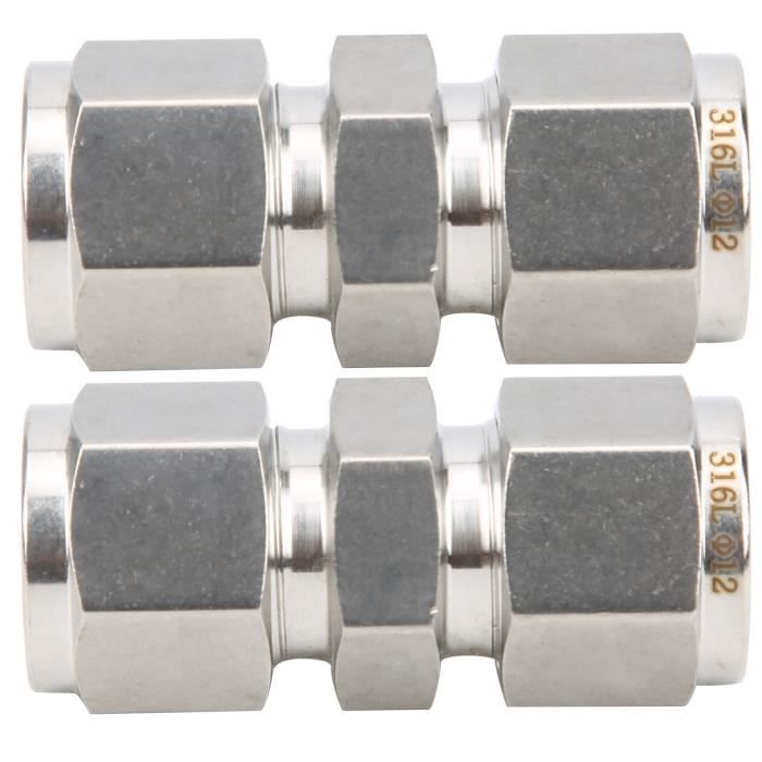 Cikonielf réducteur à double virole droit 2 pièces Adaptateur de tube droit à double virole en ...