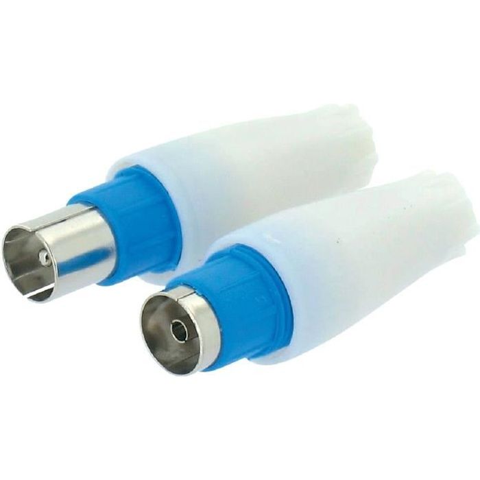 Fiche coaxiale droite Ø9,52mm Dhome 1 F/1mâle - Cdiscount TV Son Photo