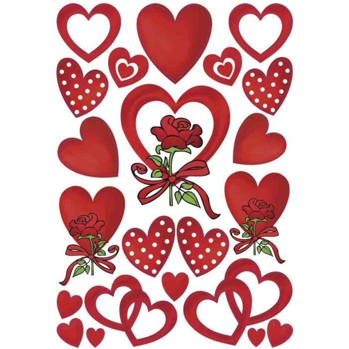 Sticker - HERMA - Coeur et Roses - 3 x 22 Stickers - Papier ...