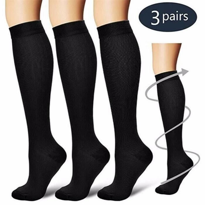 Bas,Bas de Compression, 3 paires, sous pression, en Nylon, pour ...