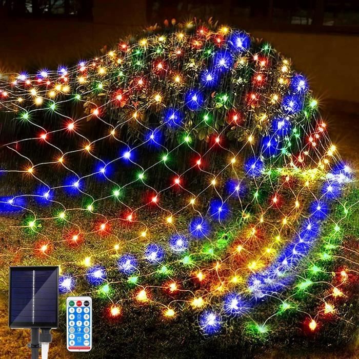 Filet Lumineux Solaire Extérieur, 2 M X 3 M 192 Leds Guirlande ...