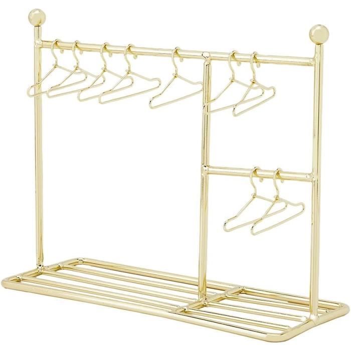 Porte-Cintre De Poupée En Fer Doré Avec 10 Mini Cintre Porte-Vêtements ...