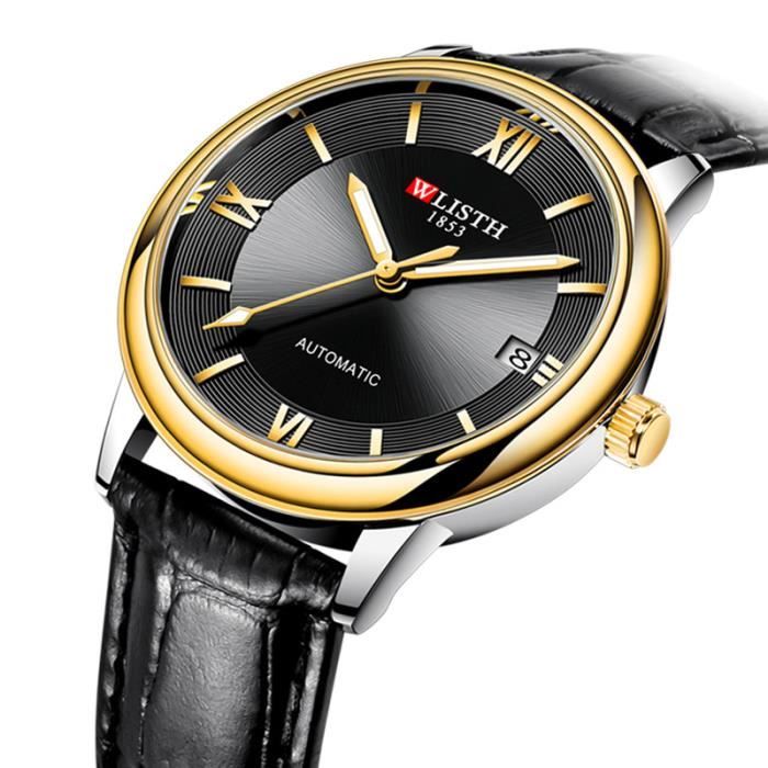 SHARPHY Montre homme mécanique afficher la date automatique bracelet en ...