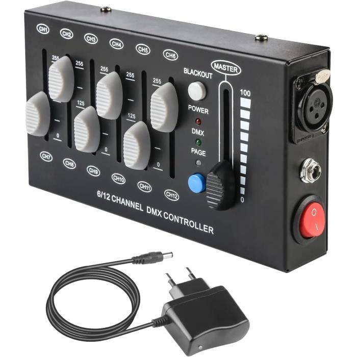Dmx Dimmer Contrôleur Dmx 512 Console Dmx 12 Canaux, Mini Table Dmx ...