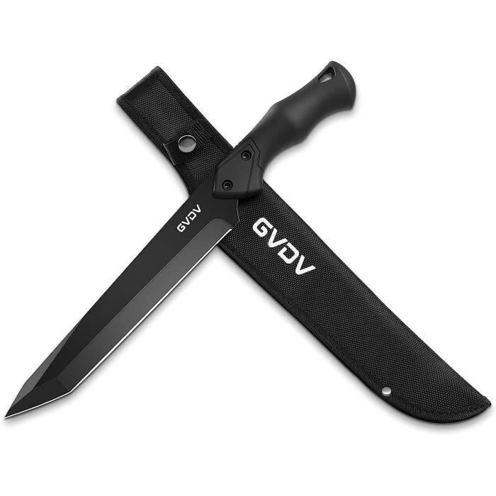 GVDV Couteau de Chasse avec Gaine - Couteau à Lame Fixe en Forme Tanto ...