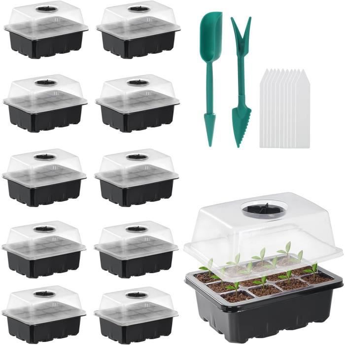 Fippy Kit Mini Serre pour Semis, 10 Pièces Plateau de Semis Germination ...
