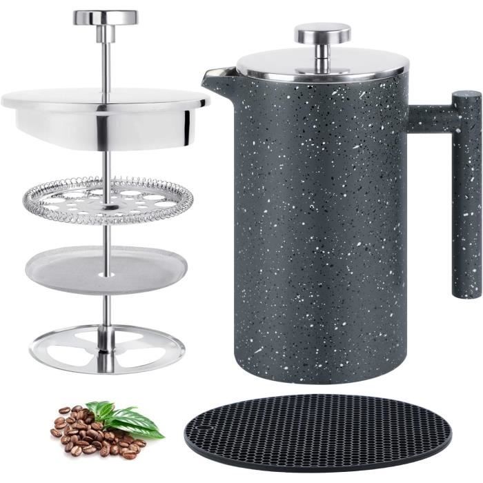 Cafetière À Piston À Double Paroi Isolée En Acier Inoxydable 304 De ...