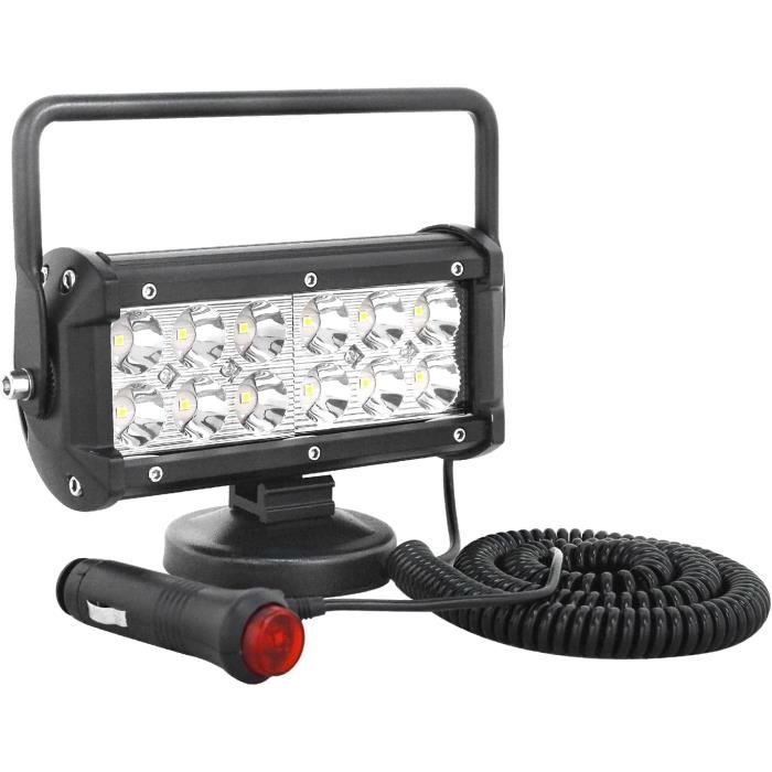 Phare De Travail Led Tracteur 18Cm 7'' 36W Avec Aimant Base Magnétique ...