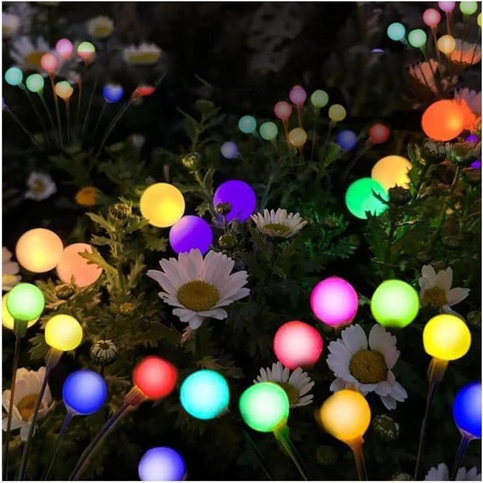 Lampe Solaire Effet Luciole, 4 Packs De 6 8 10 Led Lampe Solaire Effet Luciole, Etanche Ip65 ...
