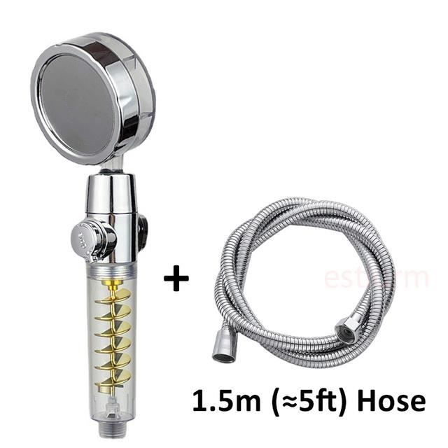 POMMEAU DE DOUCHE,gold with hose--Pommeau de douche haute pression ...