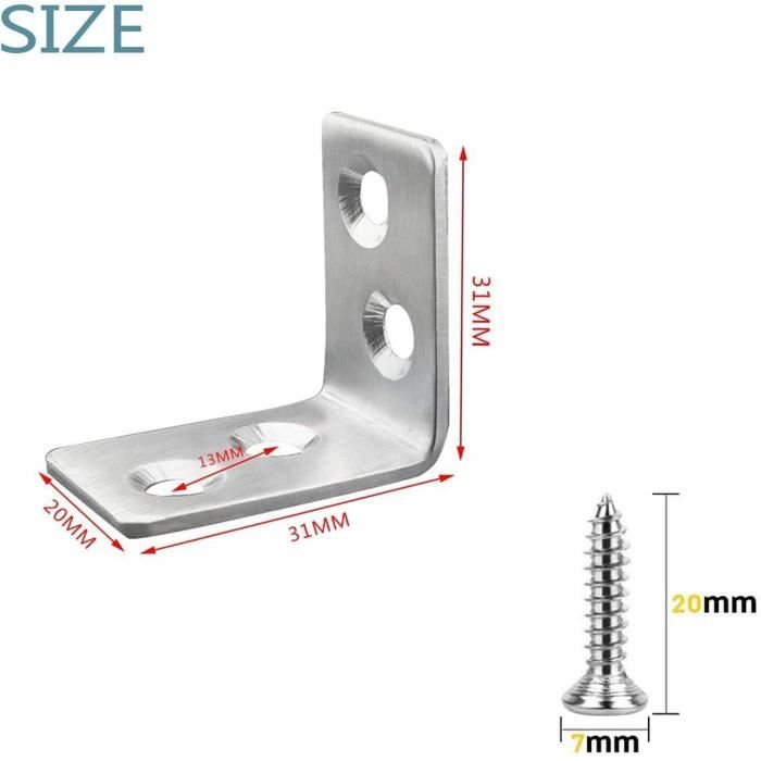 18pcs Équerre Coinbiluer Equerre Angle Acier Inox Fixation 36 Vis ...