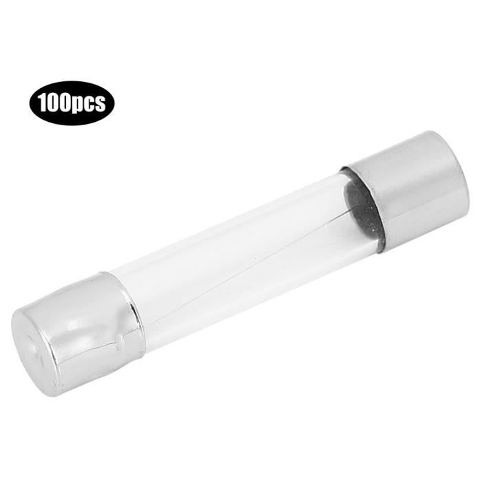 Shipenophy Fusible en verre 100pcs 250V tube de verre fusible accessoire de fusible rapide pour ...