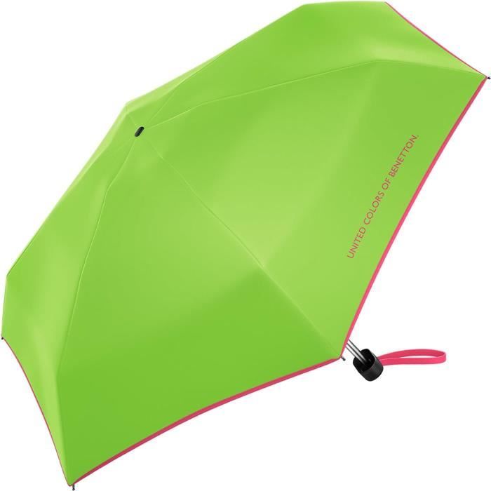 Benetton Parapluie De Poche Ultra Mini Plat Solide, Vert Flash, 88 Cm ...