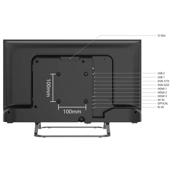 Smart Tech TV LED HD 24"(60 cm) Smart TV Google 24HG01VC Chargeur de véhicule 12v fourni, HDMI ...