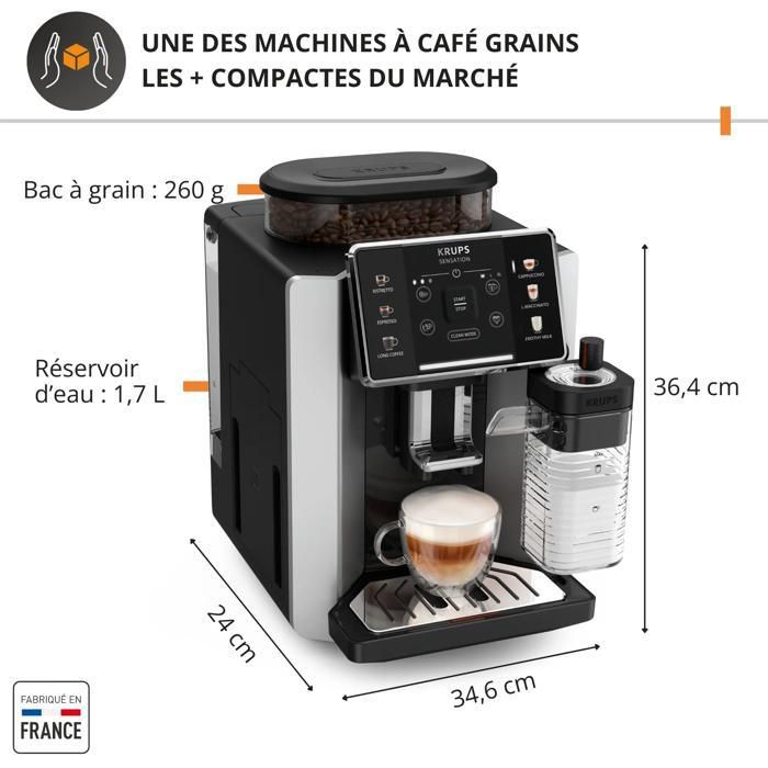 KRUPS Sensation Lait M85, Machine à café automatique, 3 recettes cafés ...