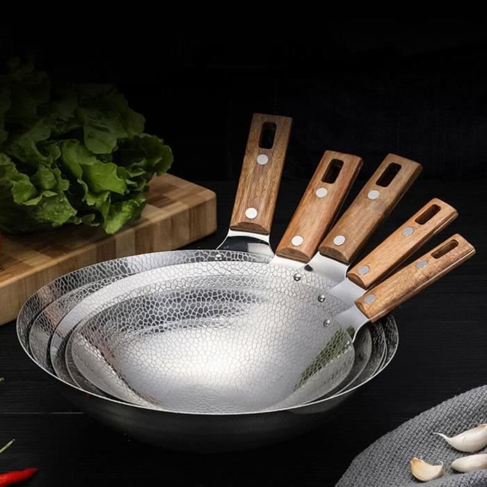 Wok Antiadhésif Poêle Wok Woks En Acier Inoxydable Poêles À Frire Avec ...