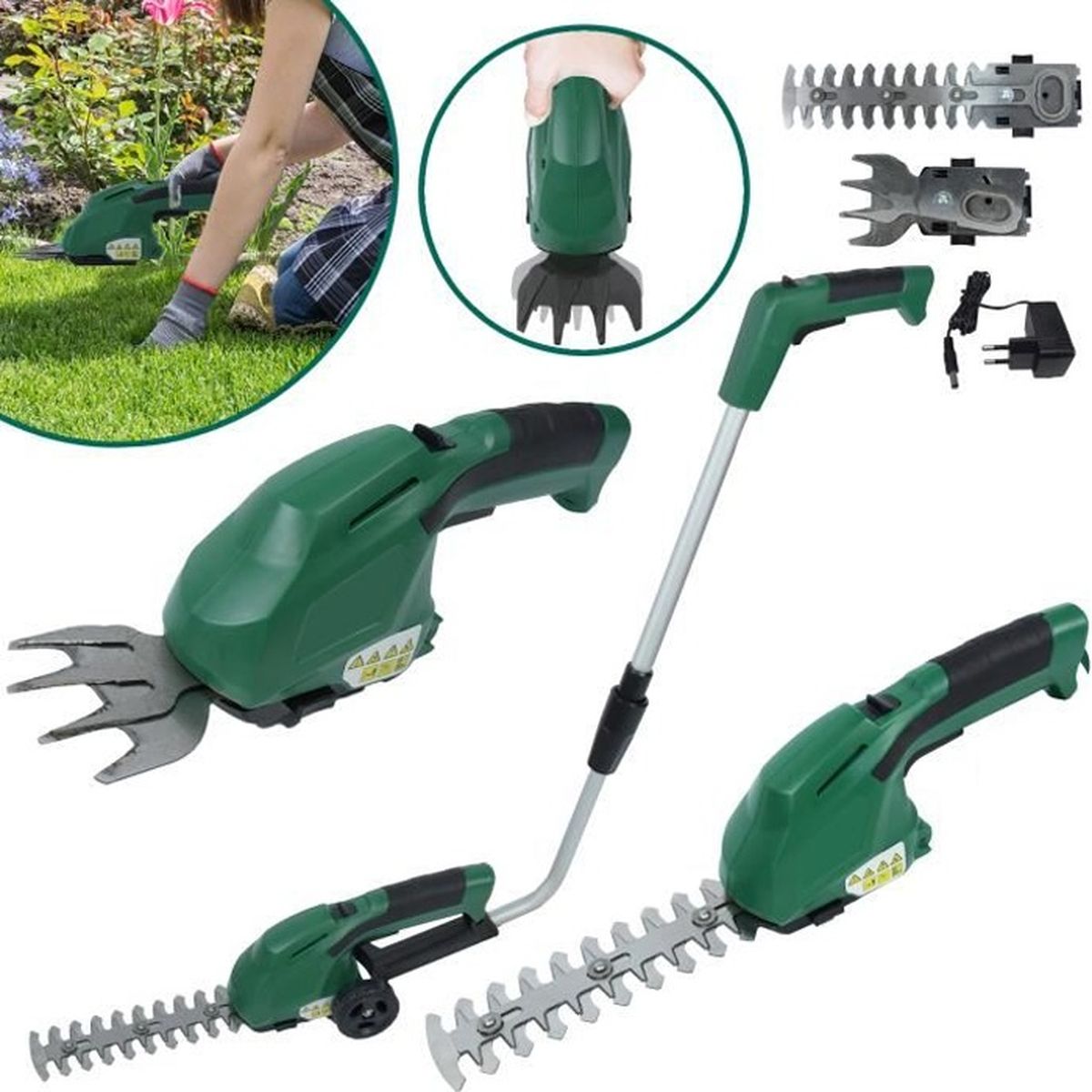 XMTECH 2 en 1 Tondeuse, 7,2V Rechargeable Mini Tondeuse à gazon ...