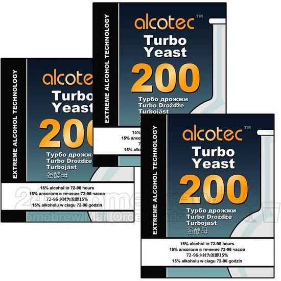Alcotec 200 TT Turbo Lot de 3 levures à forte teneur en alcool - La cave Cdiscount