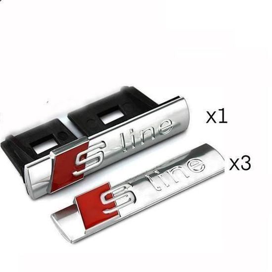 Audi S Line Grill Logo +3 Emblem Aufkleber Sline Argent Badge Logo ...