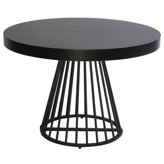 Table ronde extensible Grivery Noir pieds Noir - Cdiscount Maison