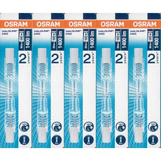 5x ampoules halogène Osram Haloline Pro R7s 230V 80W 64690: Luminaires ...