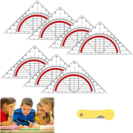 Equerre Ecole Rapporteur,Équerre Géométrique,triangle multifonctionnel ...
