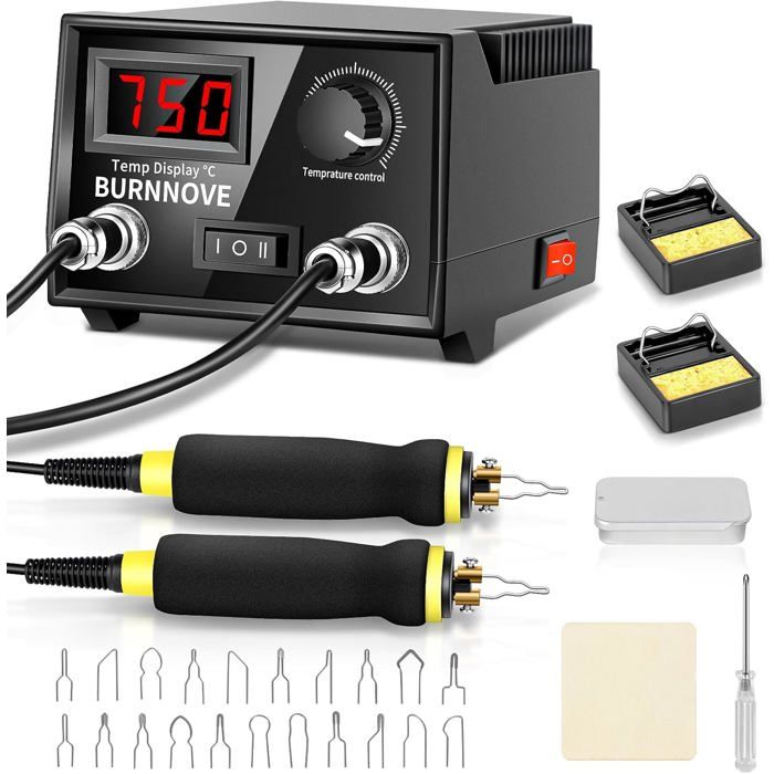 Kit Pyrogravure BURNNOVE 100W Double Stylo 21 Pointes Température ...