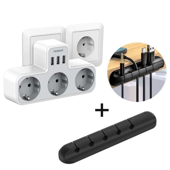 TS-323-DE and PJ Ue Plug-TESSAN-Multiprise EU KR avec 3 prises AC et 3 ...