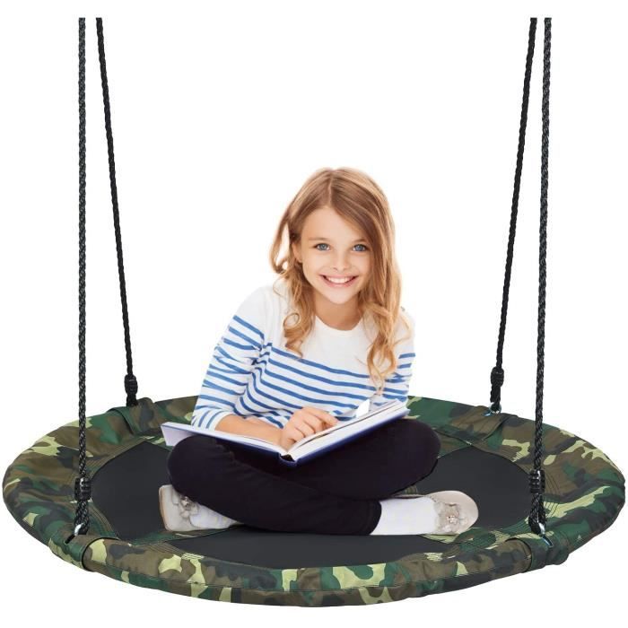 Balançoire Nid d‘Oiseau Rond, Balançoire de Jardin en Tissu Oxford et ...