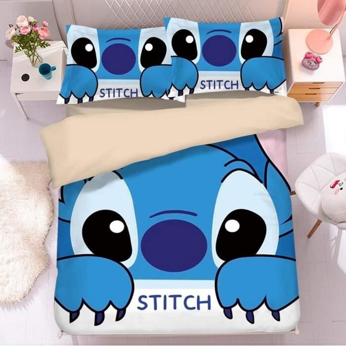 3D Cartoon Housse De Couette Parure De Lit Enfant 1-2 Personne Bleu ...