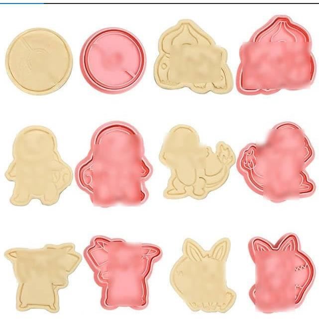 6 Pièces Patisserie Biscuit Moule, 3D Moule Biscuit Plastique, Emporte-Pièces En Plastique ...