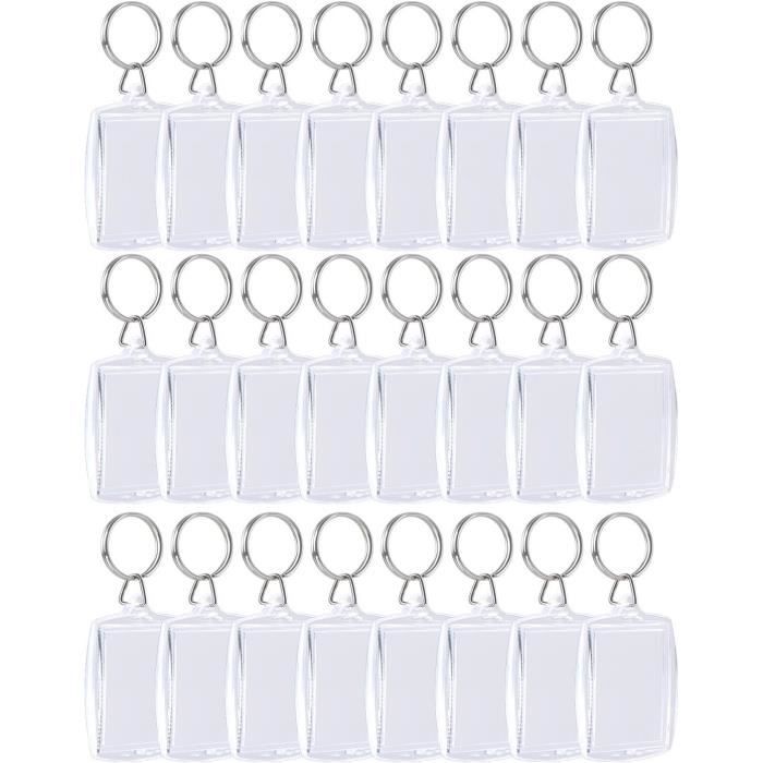 (50 Pièces) Porte-Clés Pour Insérer Photo Acrylique Porte-Clés Vierges ...