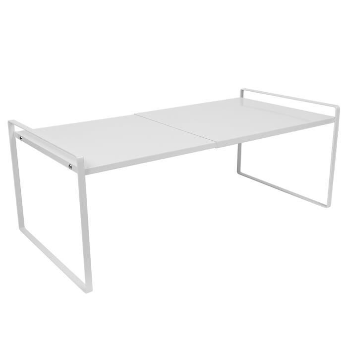 Étagère métallique escamotable de cuisine blanche GOL - 36-60*21*18cm ...