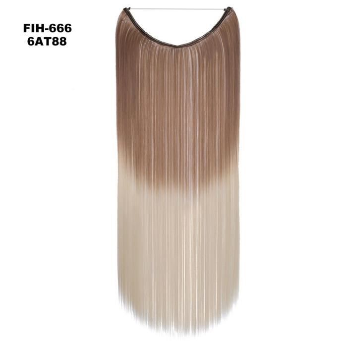 Accessoires coiffure,Extension capillaire synthétique lisse et fine de ...