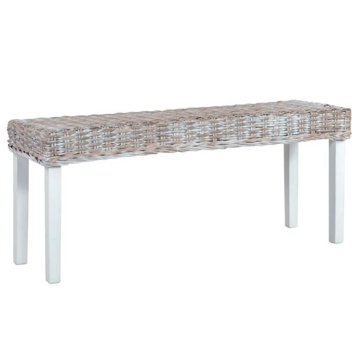HOMMIE Banc Banquette d'intérieur - Bout de Lit - 110 cm Blanc Rotin ...