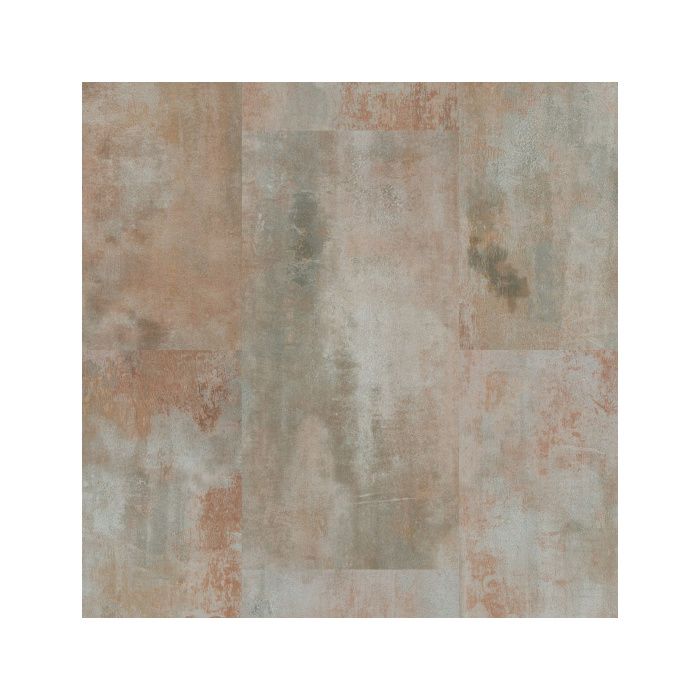 Dalle Sol PVC - Click à plat 0,55 - Effet métal rouillé marron (46862 ...