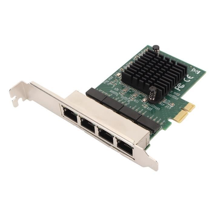 Duokon Carte d'interface réseau Gigabit Ethernet PCIe X1 à 4 ports ...