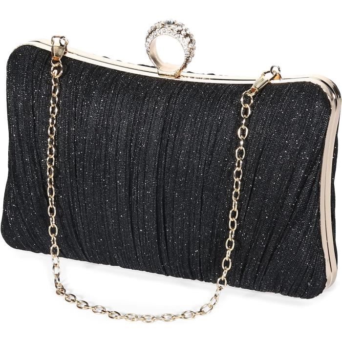 Elegant Plisse Paillettes Pochette Sacs De Soiree Pour Femmes Mariage ...