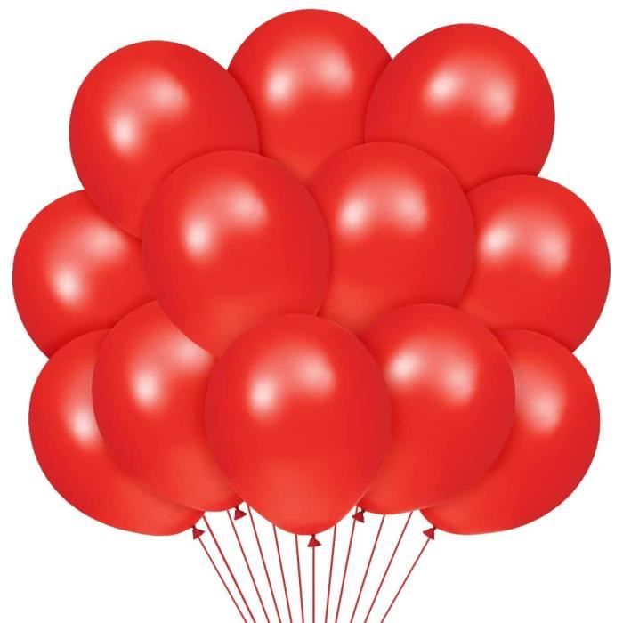 Ballon - EURO MEGA - 27 cm - 100 pièces - Rouge - Décoration de fête ...