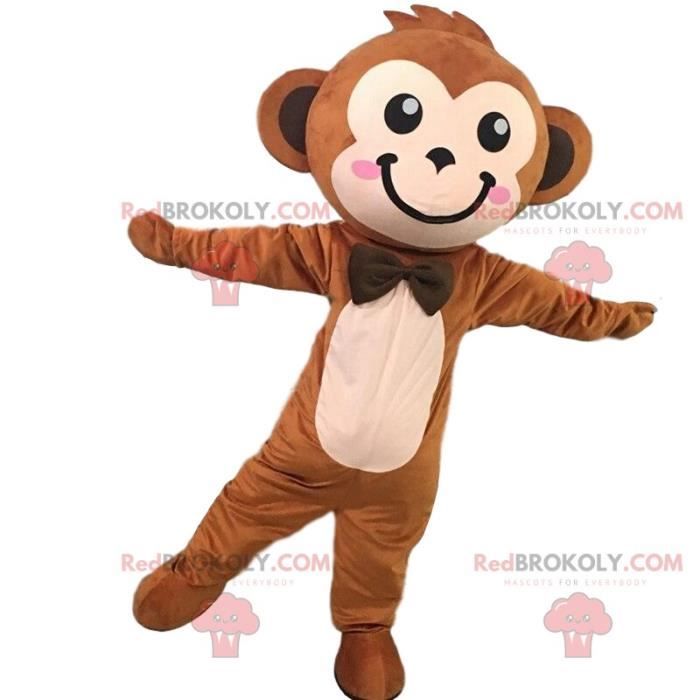 Mascotte de singe marron mignon et élégant, costume de singe - Costume ...
