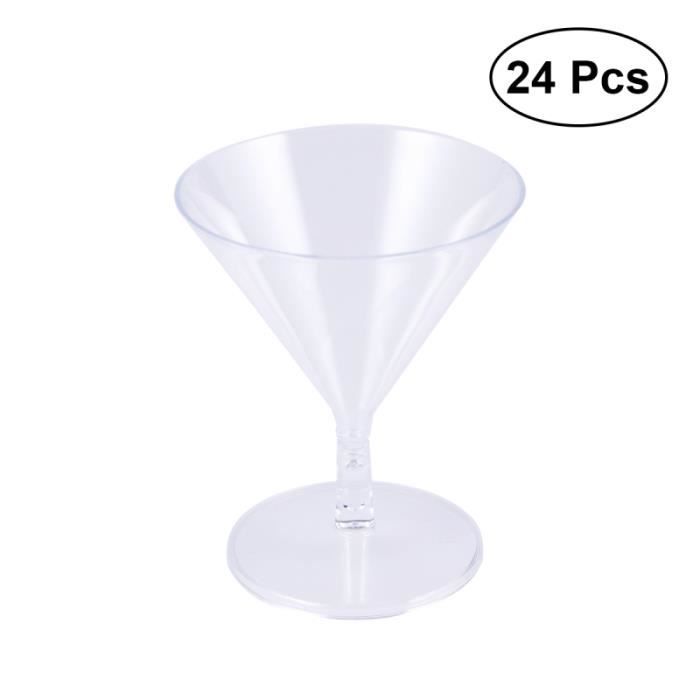 24pcs 60ML cristal transparent en verres à martini jetables à cocktail ...