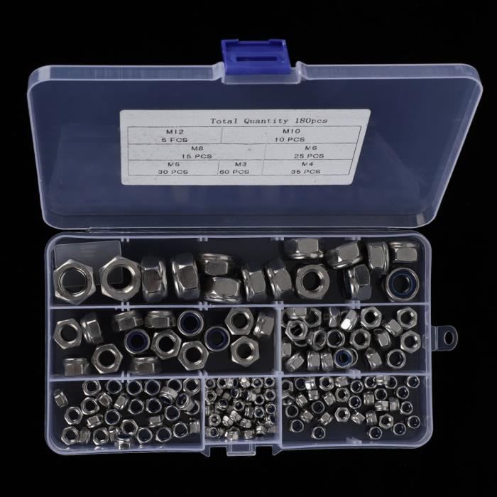 Kit de fixations d'écrous hexagonaux en acier inoxydable 304 - QQMORA ...