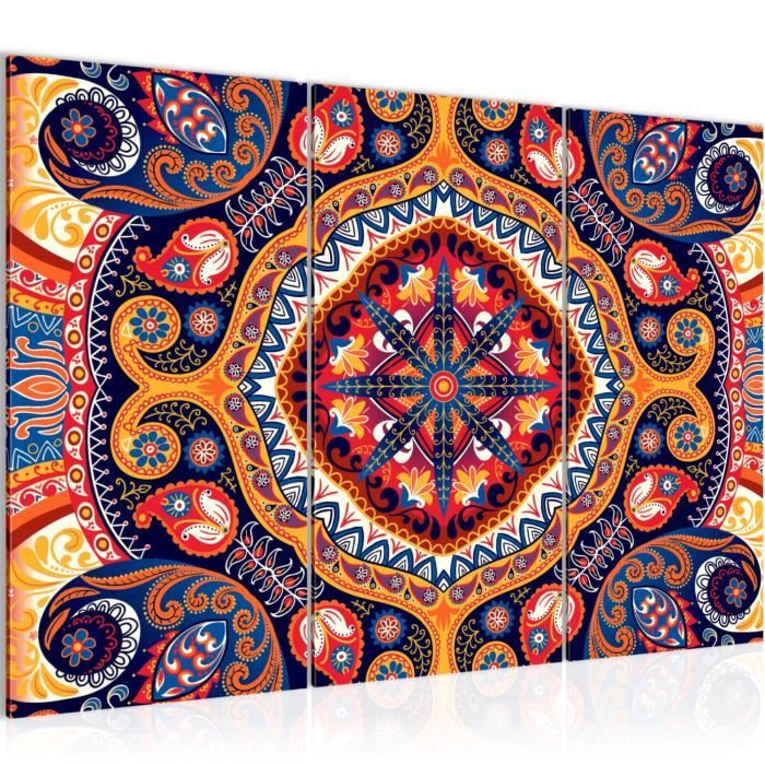 Runa art Tableau Décoration Murale Mandala Abstrait 120x80 cm - 3 ...
