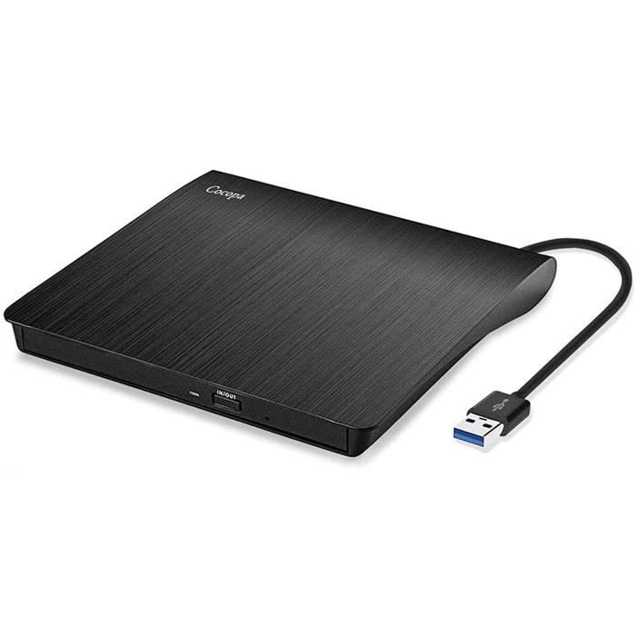Lecteur CD DVD externe USB 3.0 + graveur pour ordinateur portable HP ...